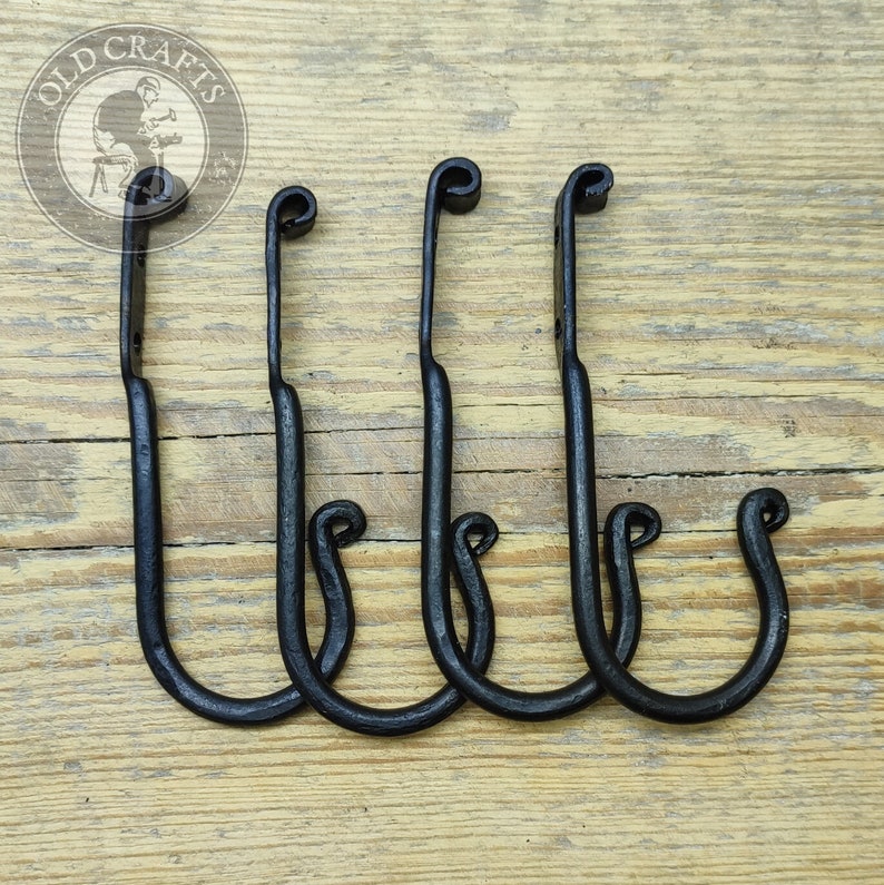 L M Blacksmith Forged Coat Hooks Hook Wall Mounted Iron Hook - Etsy