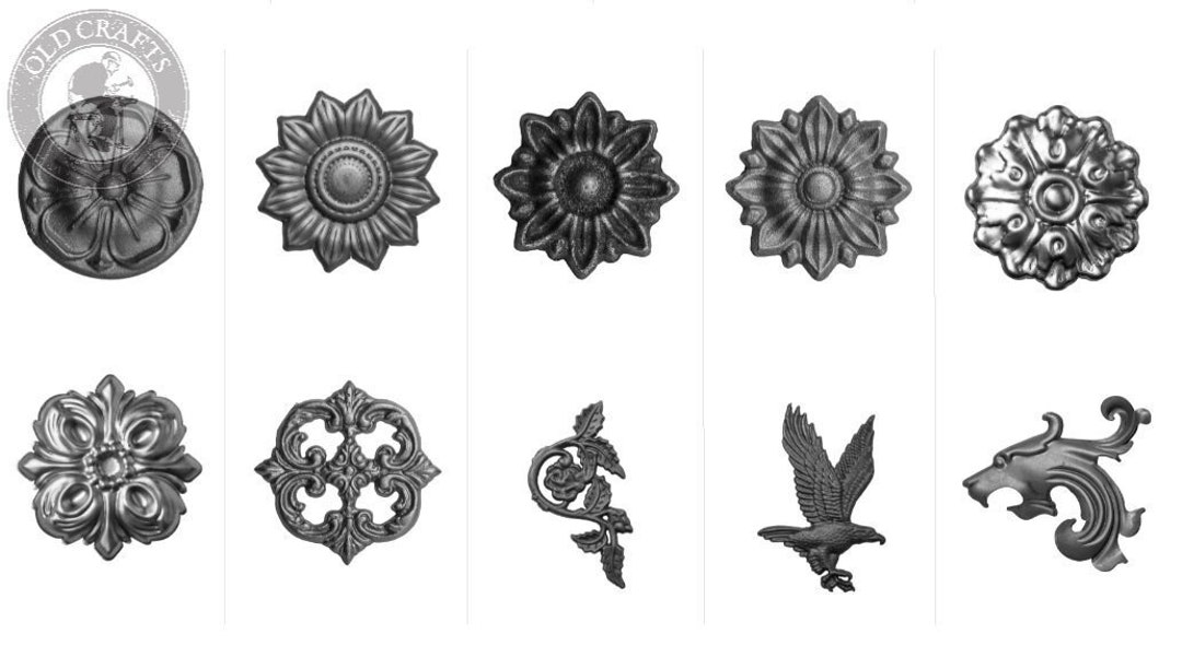 Cast Steel Rosette Ornament, Metal Flower, Cast Iron Flower Rosette ...