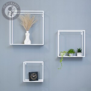 Square Shelfs Hanging, Rustic Loft Style Solid Metal Shelf, Home ...