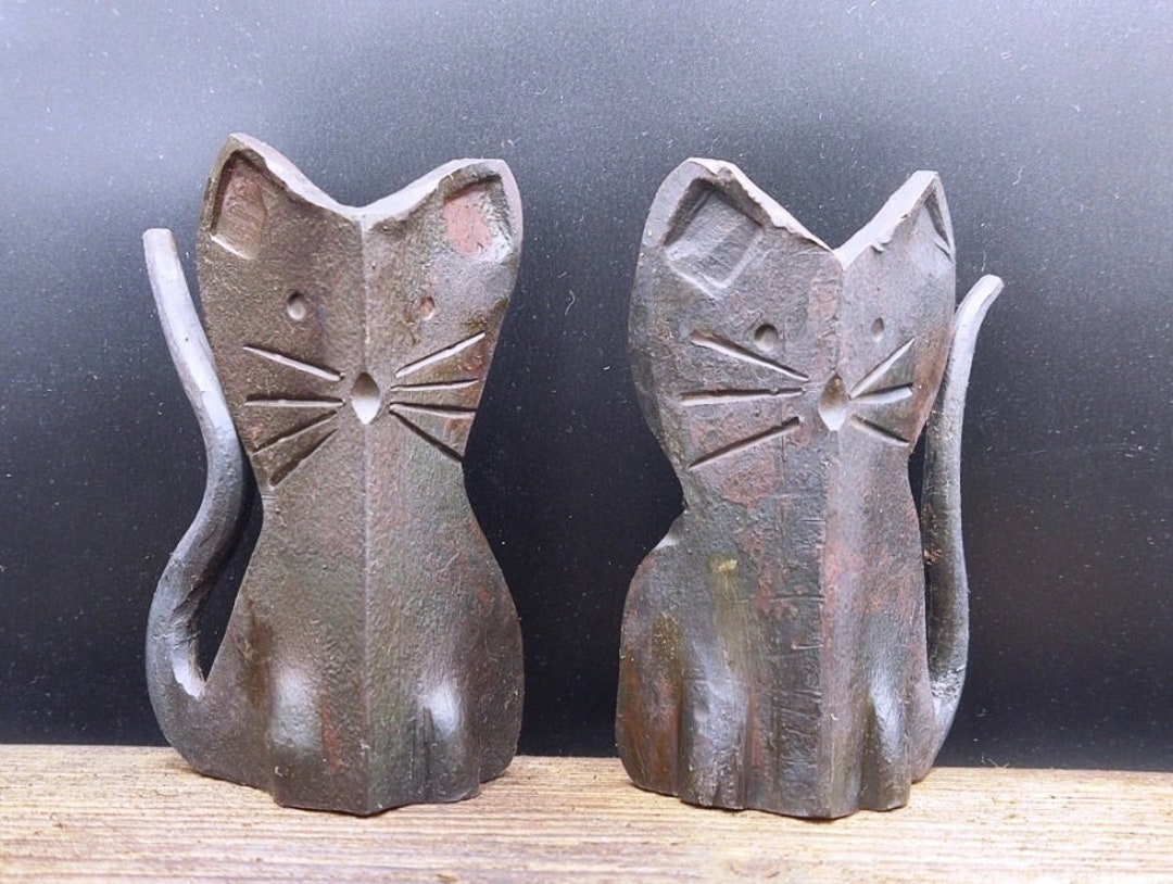 Hand-forged Cat Figurine, Standing Figurine, Cat Figurine, Cat ...