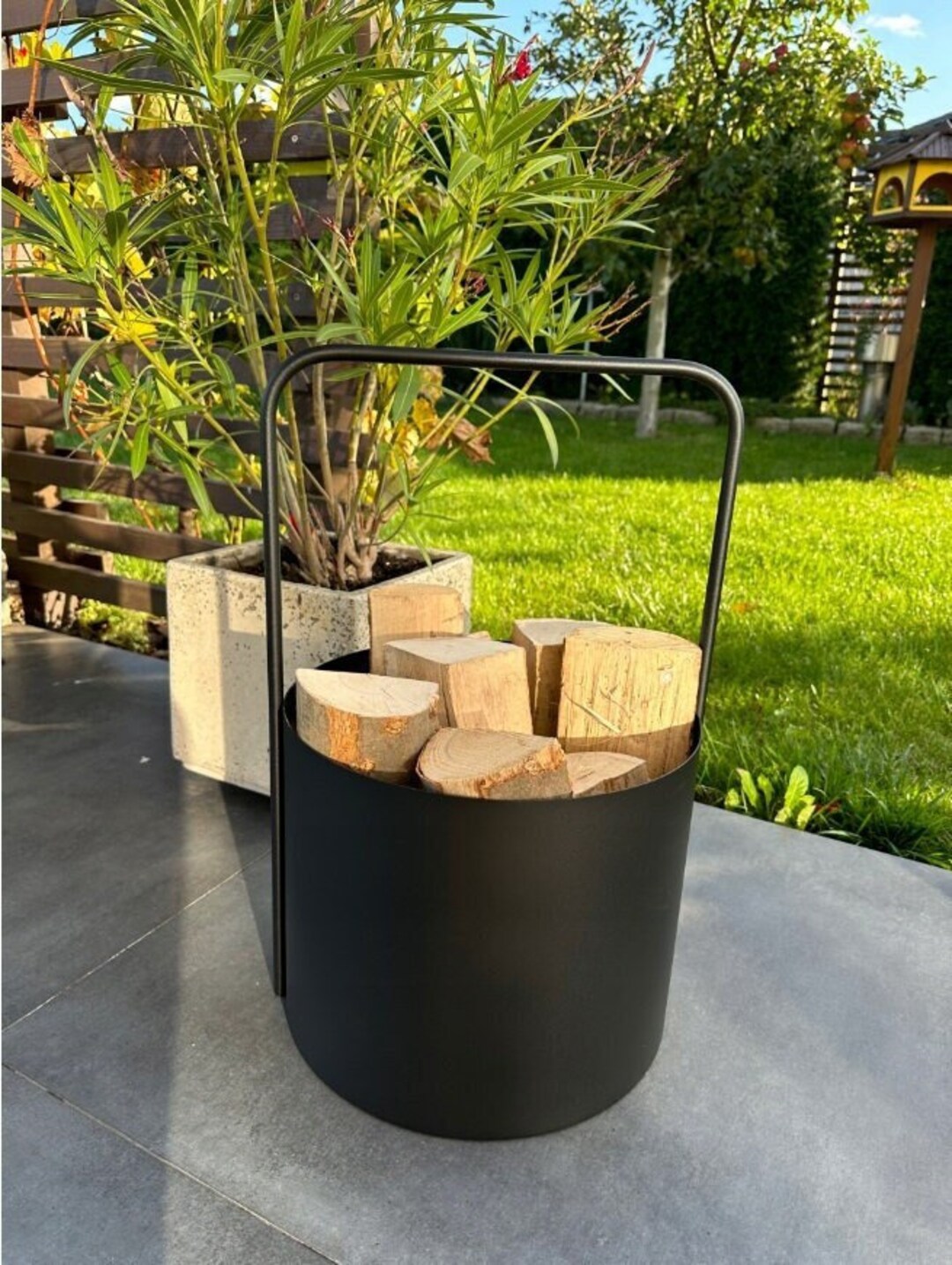 Decorative Bucket for Home, Metal Bucket, Black Bucket, Bottle Basket ...