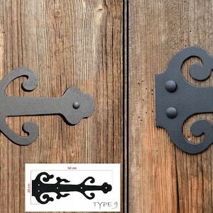 XL Hand Forged Dummy Hinge, Decorative Hinge, Faux Fake Hinge, Bracket ...