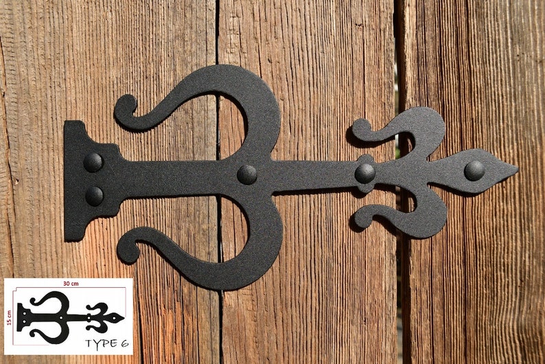XL Hand Forged Dummy Hinge, Decorative Hinge, Faux Fake Hinge, Bracket ...