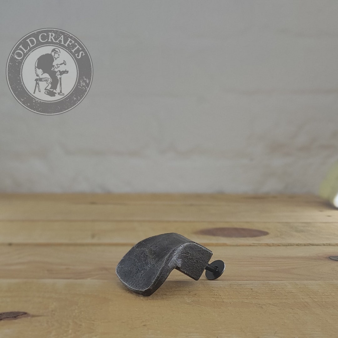 Hammered Pull Drawer Knob, Hand Forged Knob, Industrial Knob, Loft Pull ...