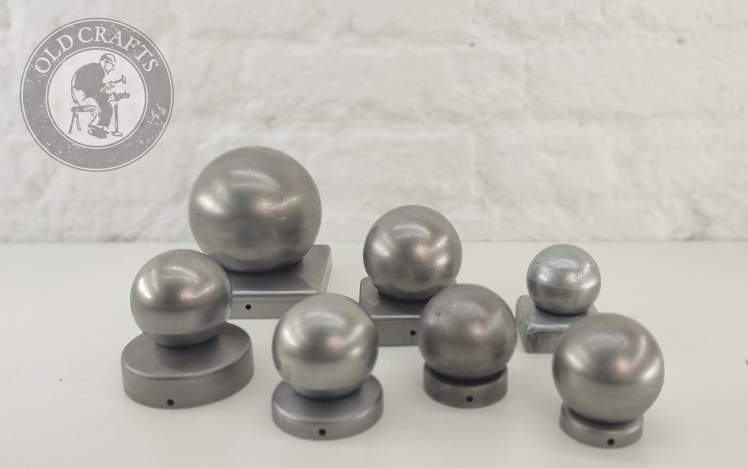 Round Decorative Gate Post Cap, Fence Post Cap, Forged Fence Decor ...