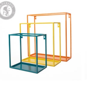 Square Shelfs Hanging, Rustic Loft Style Solid Metal Shelf, Home ...