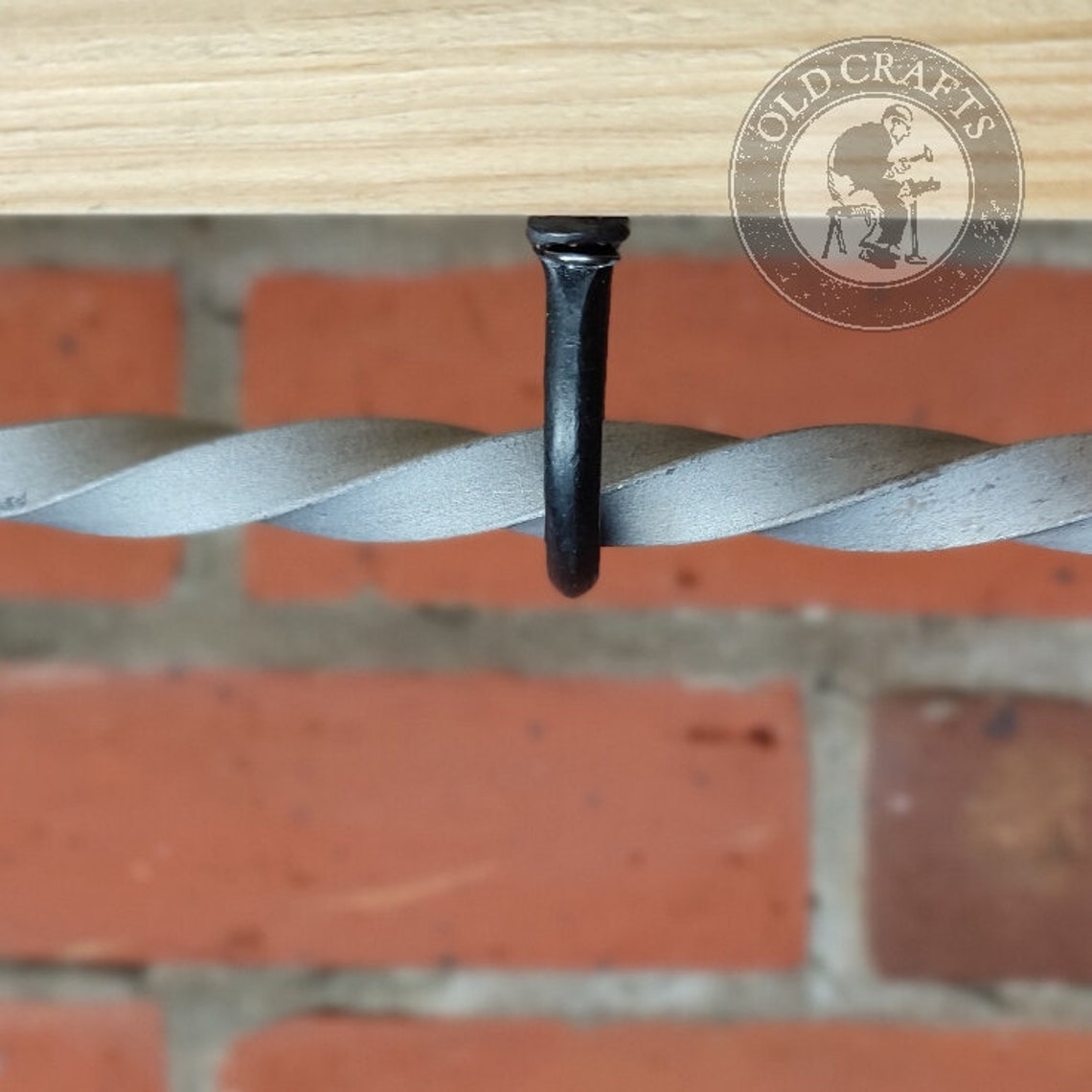 Blacksmith Forged Under Counter Hook Shackle, Iron Shelf Under Holder ...