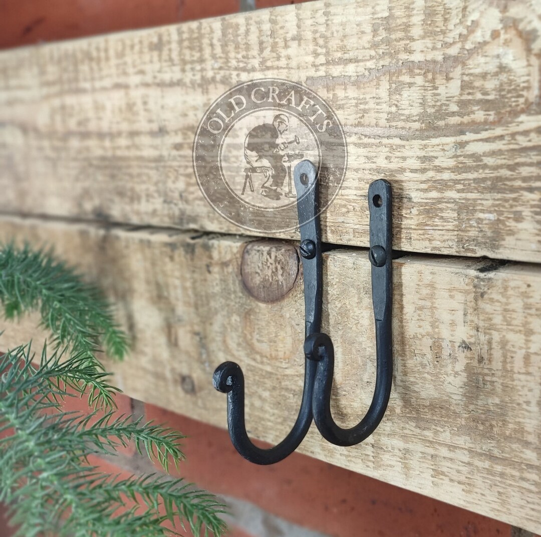M S Blacksmith Forged Coat Hooks Hook, Wall Mounted Iron Hook, Clothes ...