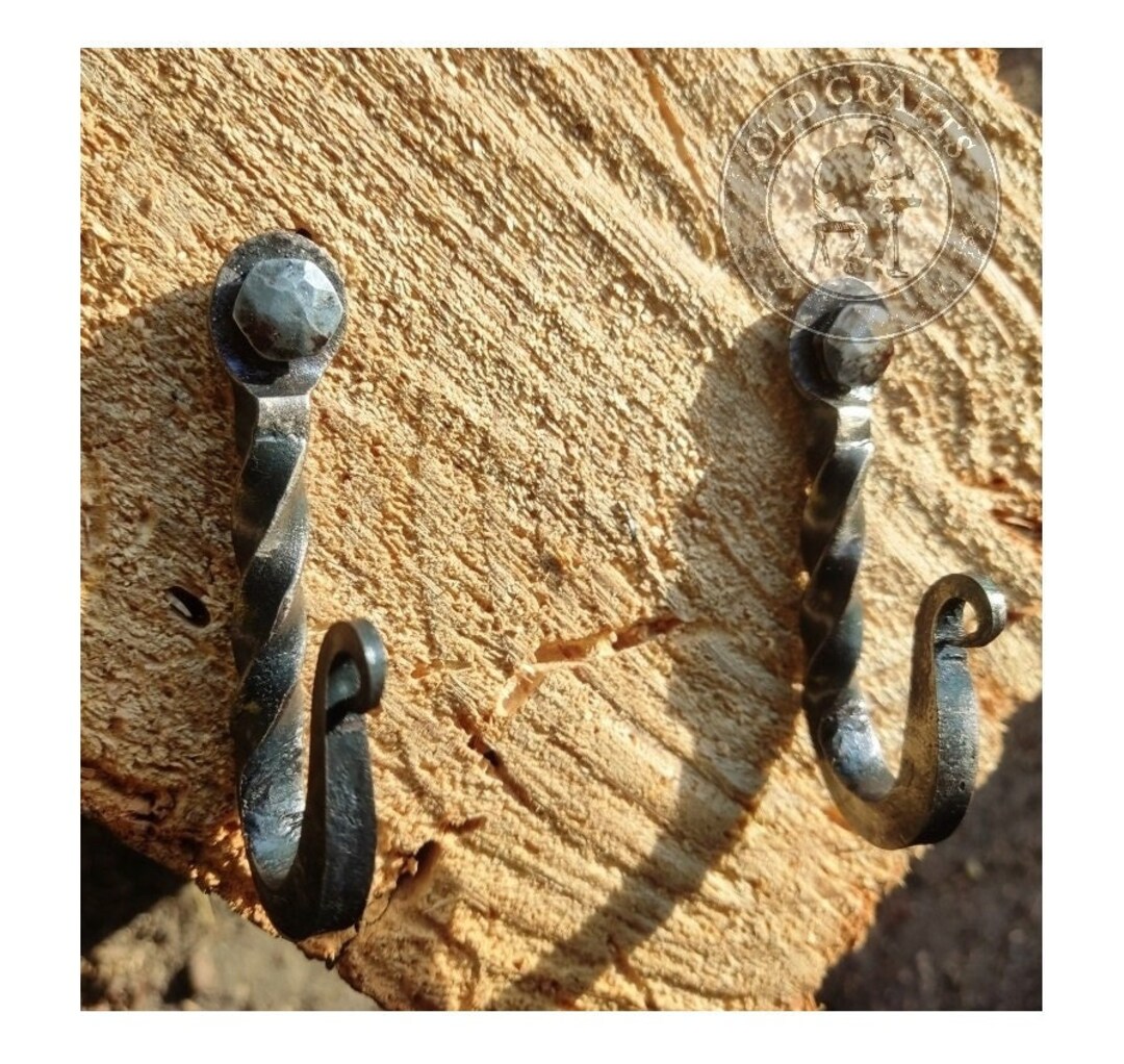 Blacksmith Forged Coat Hooks Hook, Wall Mounted Iron Hook, Nail Hooks ...