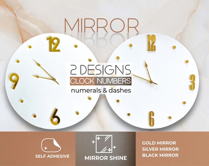 Mirrored Acrylic Numbers numerals for a Wall Clock - Etsy