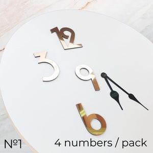 Mirrored Acrylic Numbers numerals for a Wall Clock - Etsy