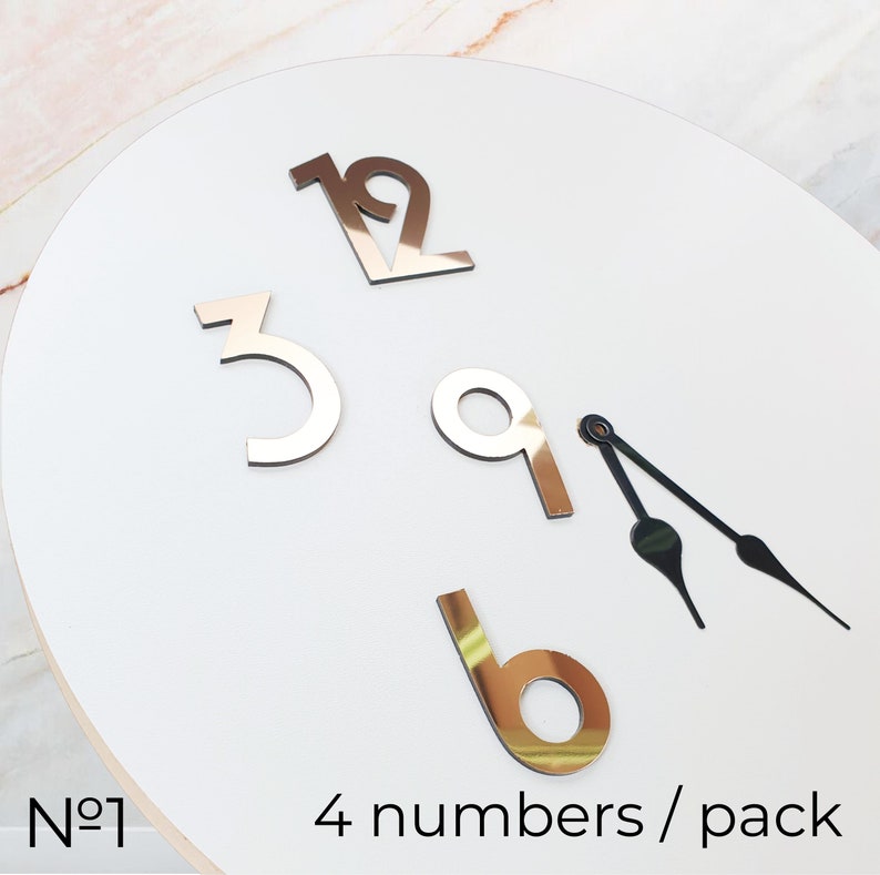 Mirrored Acrylic Numbers numerals for a Wall Clock - Etsy