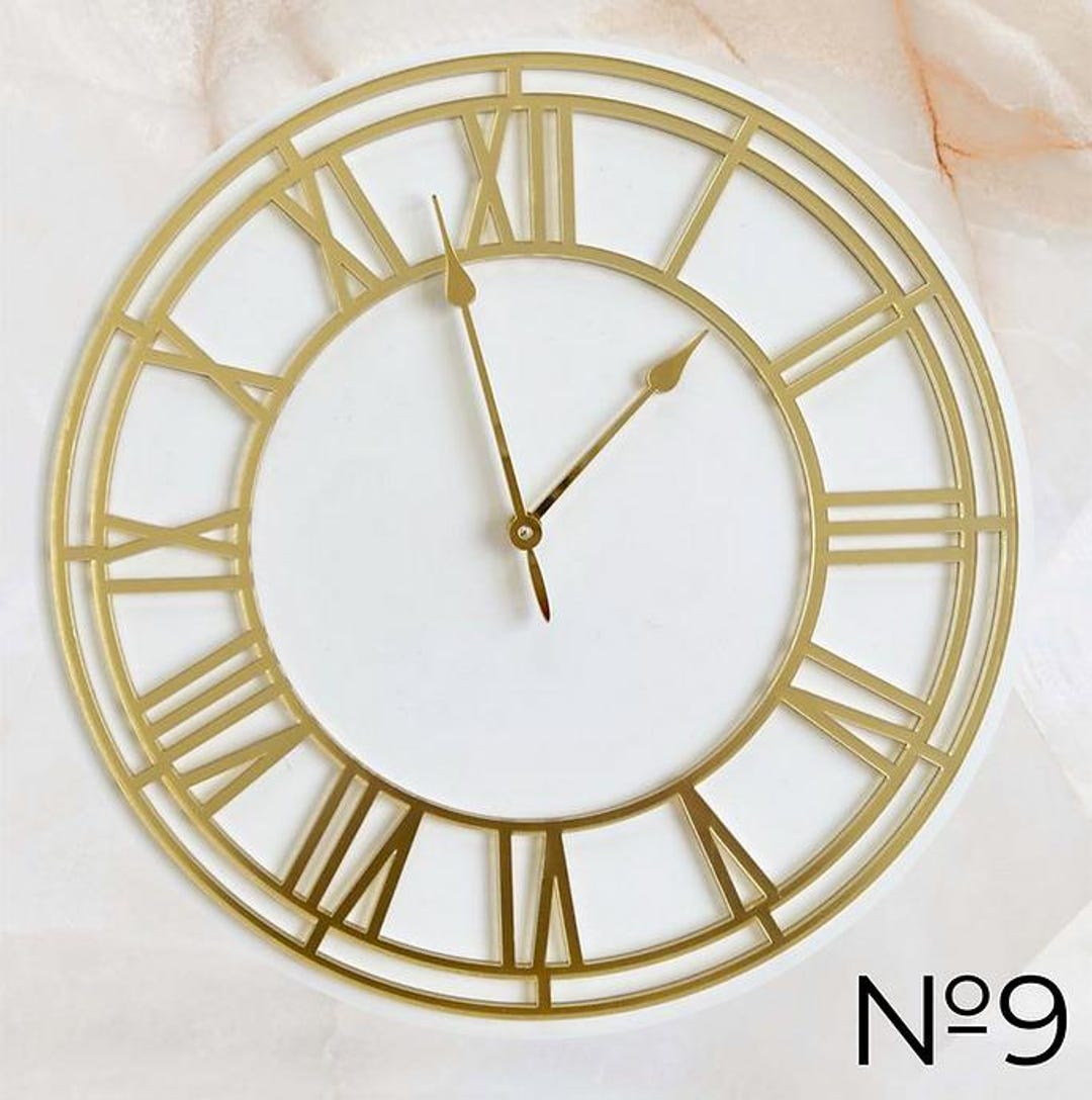 Mirror Clock Face Decor Mirror Clock for Wall Gold Silver Black Mirror ...