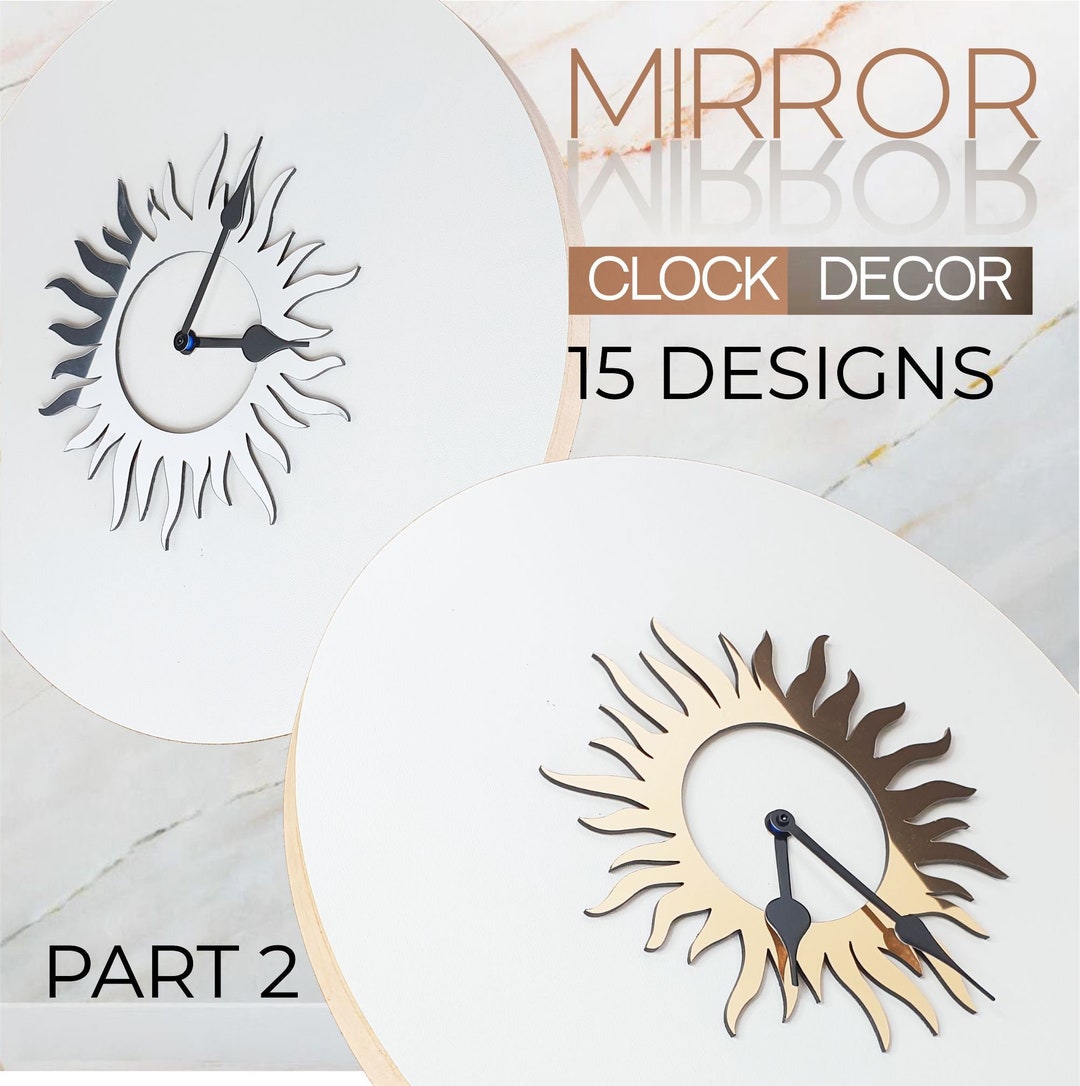 Mirror Clock Decor 12 Designs Part2 - Etsy