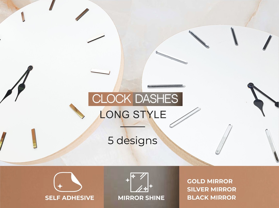 Mirror Clock Dashes. Long Style / 5 Designs - Etsy