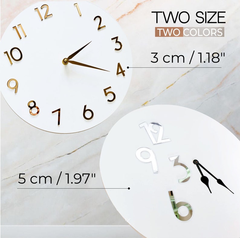 Mirrored Acrylic Numbers numerals for a Wall Clock - Etsy UK