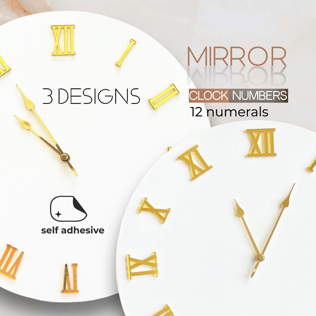 Mirrored Acrylic Numbers Romanic numerals for a Wall Clock 12 Pcs. - Etsy