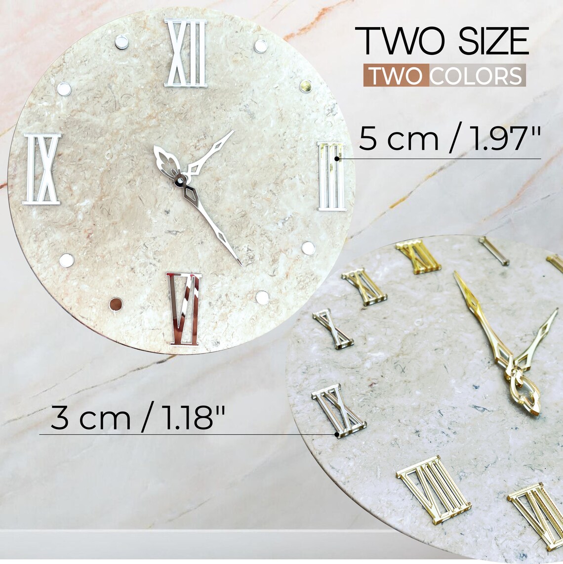 Mirrored Acrylic Numbers numerals for a Wall Clock - Etsy UK