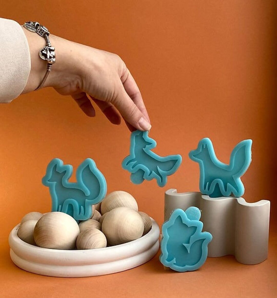 Set of 4 Molds "little Fox Brooches" | Cute Silicone Molds for Making ...