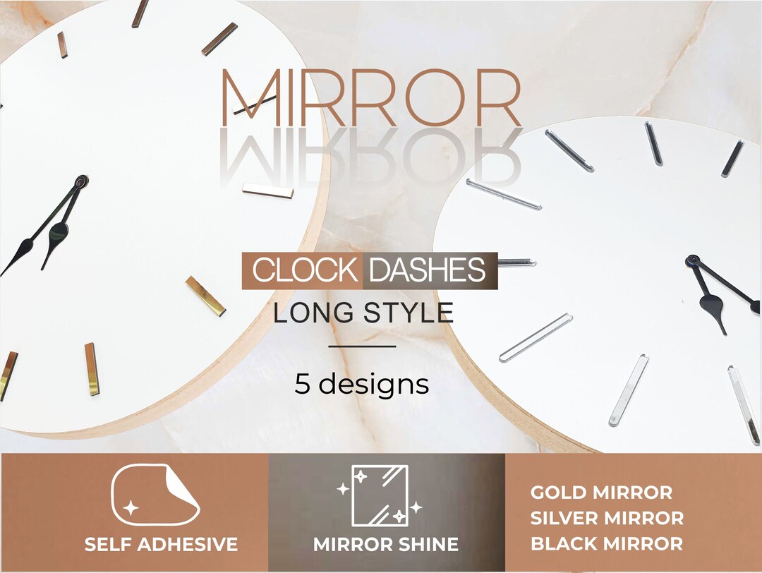 Mirror Clock Dashes. Long Style / 5 Designs - Etsy