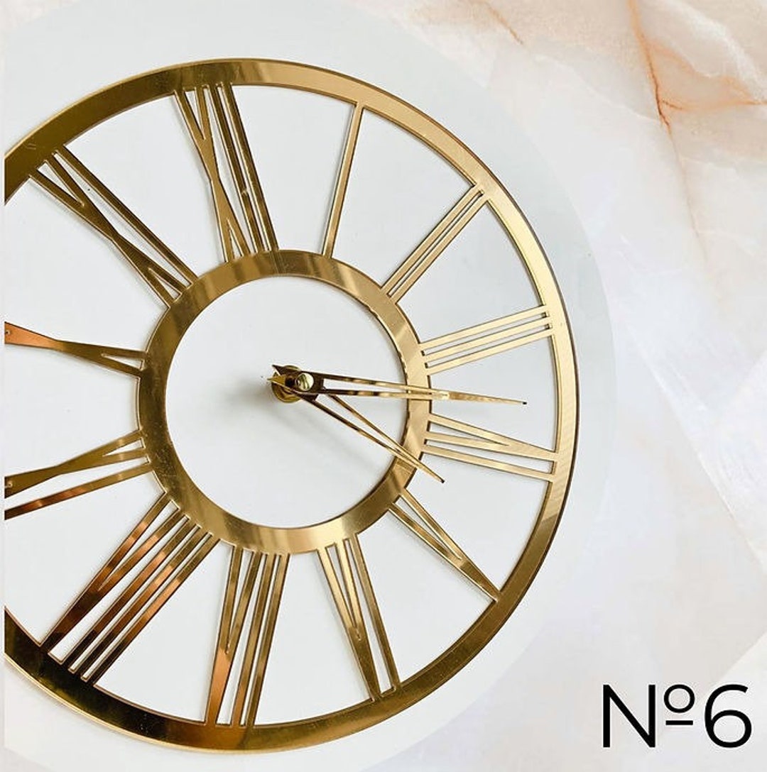 Mirror Clock Face Decor Mirror Clock for Wall Resin Clock Ziffernblatt ...