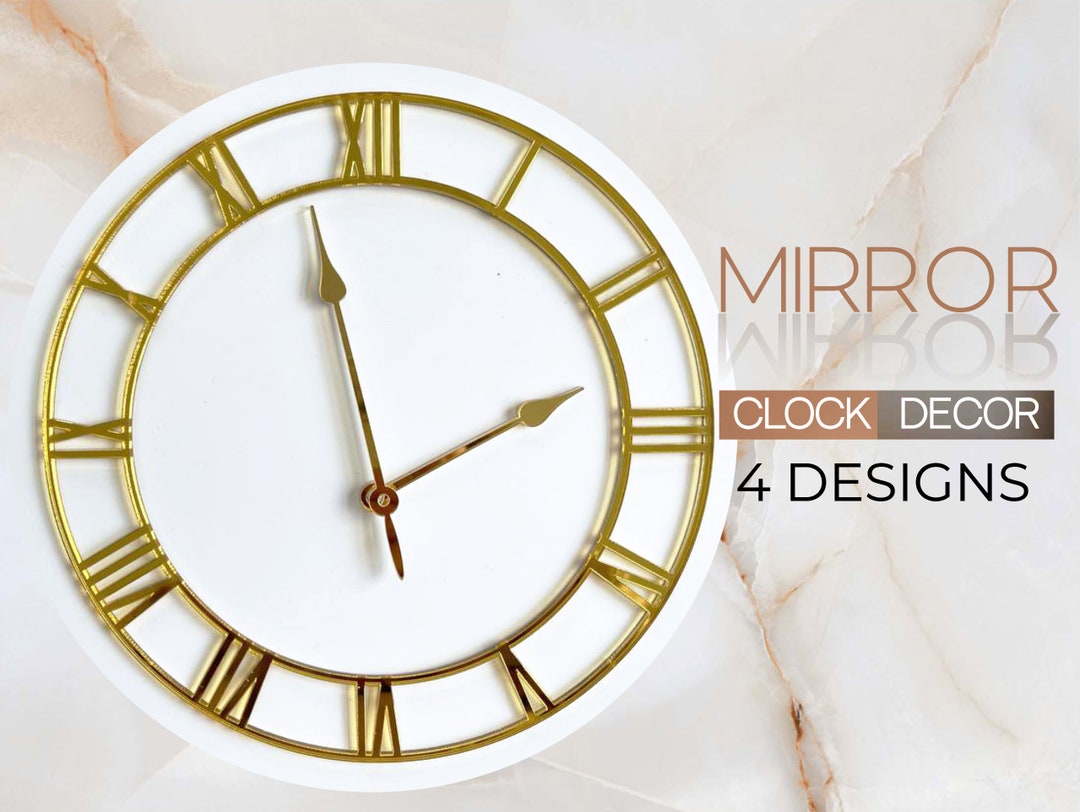 Mirror Clock Face Decor 4 Designs - Etsy UK