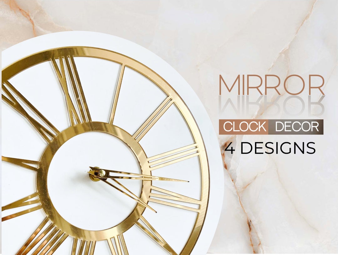 Mirror Clock Face Decor 4 Designs Part2 - Etsy