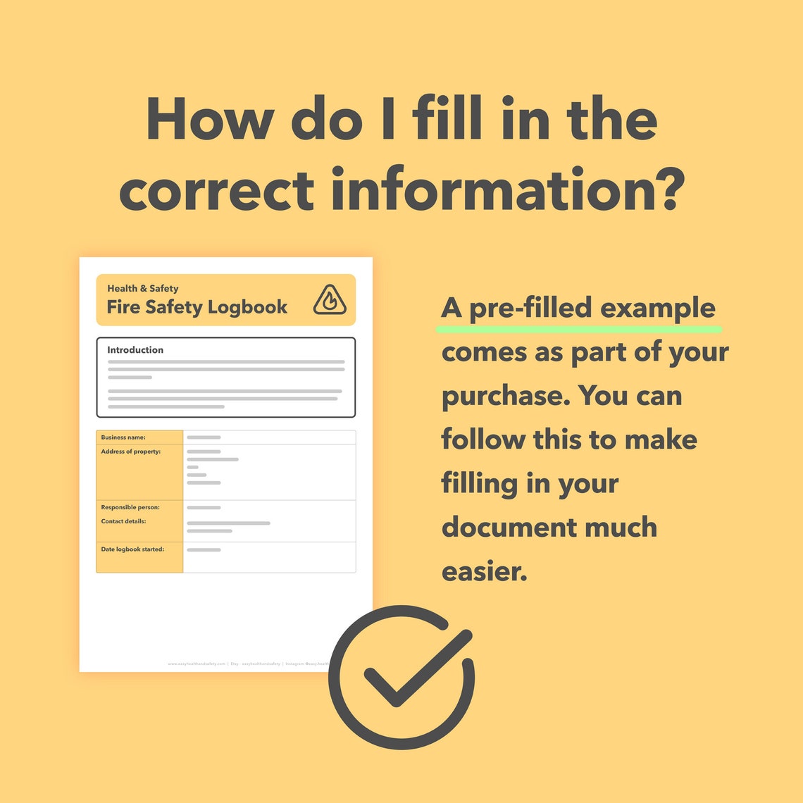 Fire Safety Log Book, Health & Safety Template Includes Mandatory ...
