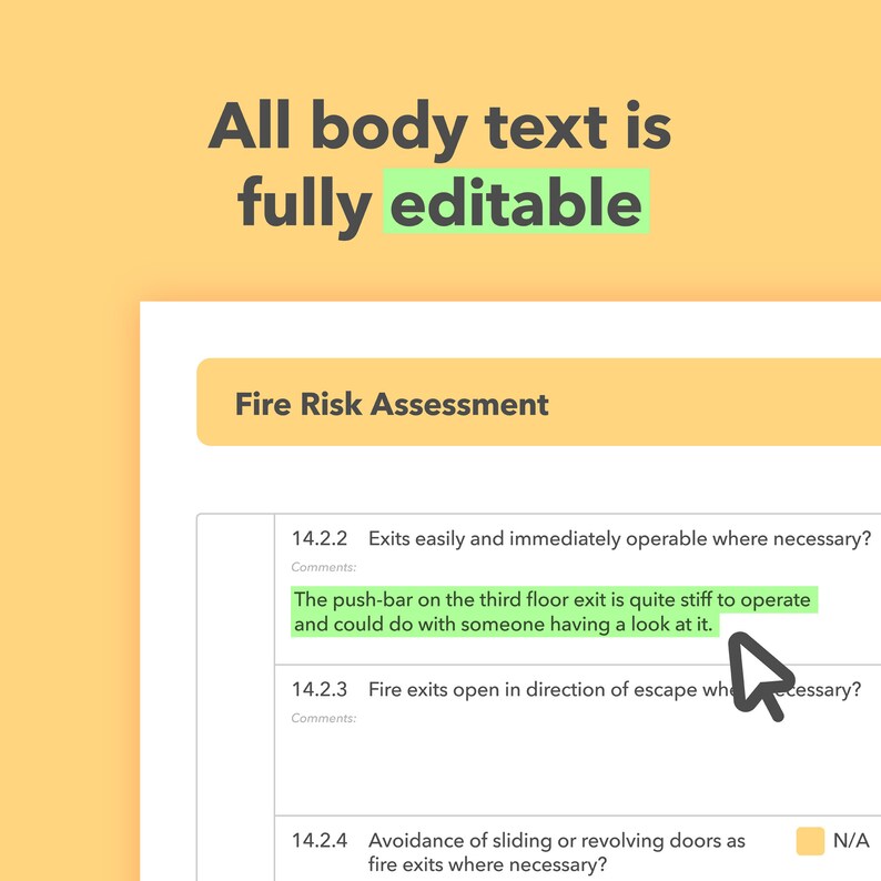 Fire Risk Assessment Form for Small Business / Retail / Office, Ready ...