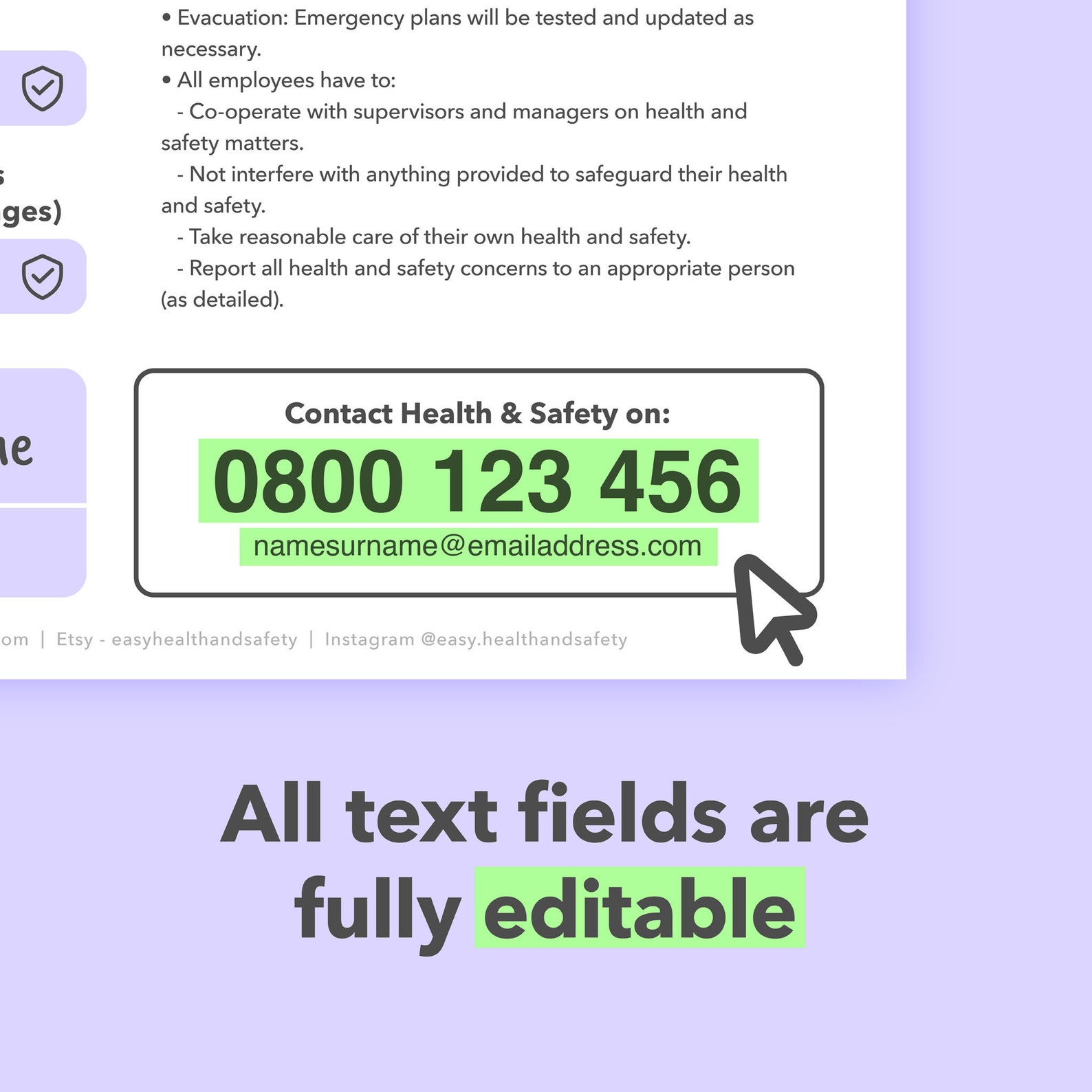 Health and Safety Policy Statement, Template Form for Small Business ...