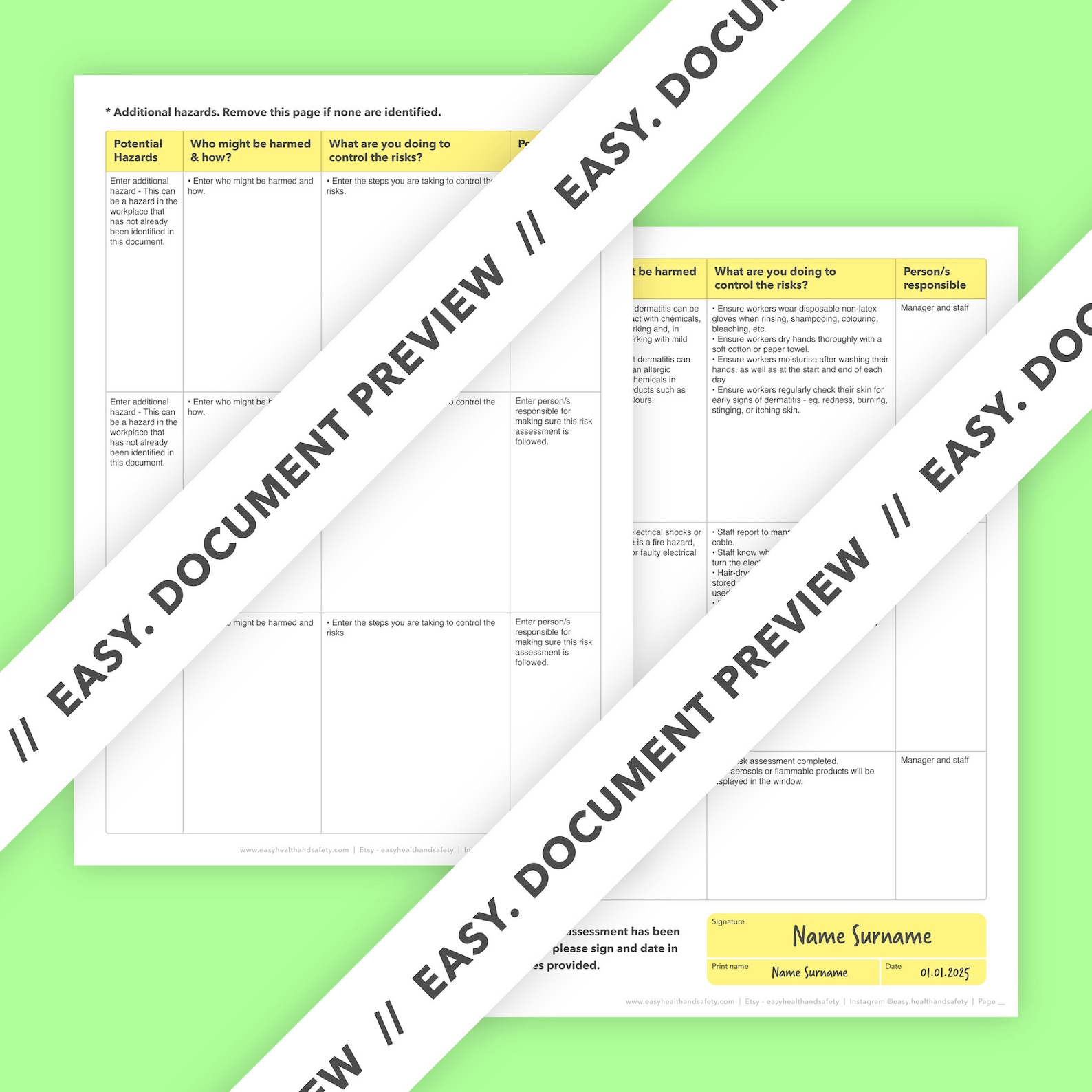 Hairdressers & Barbers Risk Assessment, Health and Safety for Small ...