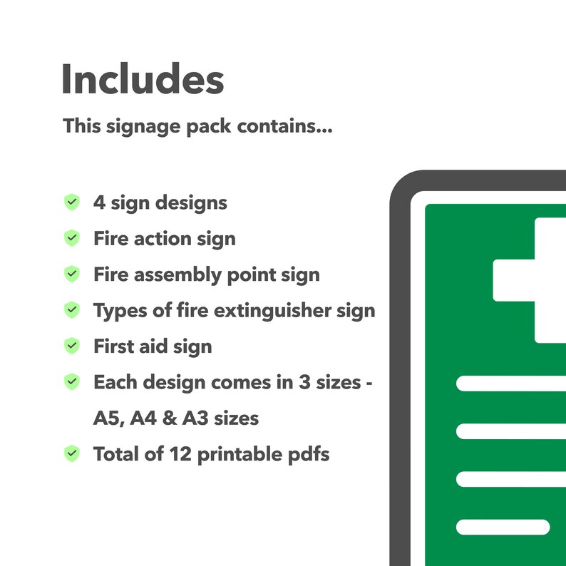 Fire Safety Signage Pack, Download & Print Signs, Includes Fire Action ...