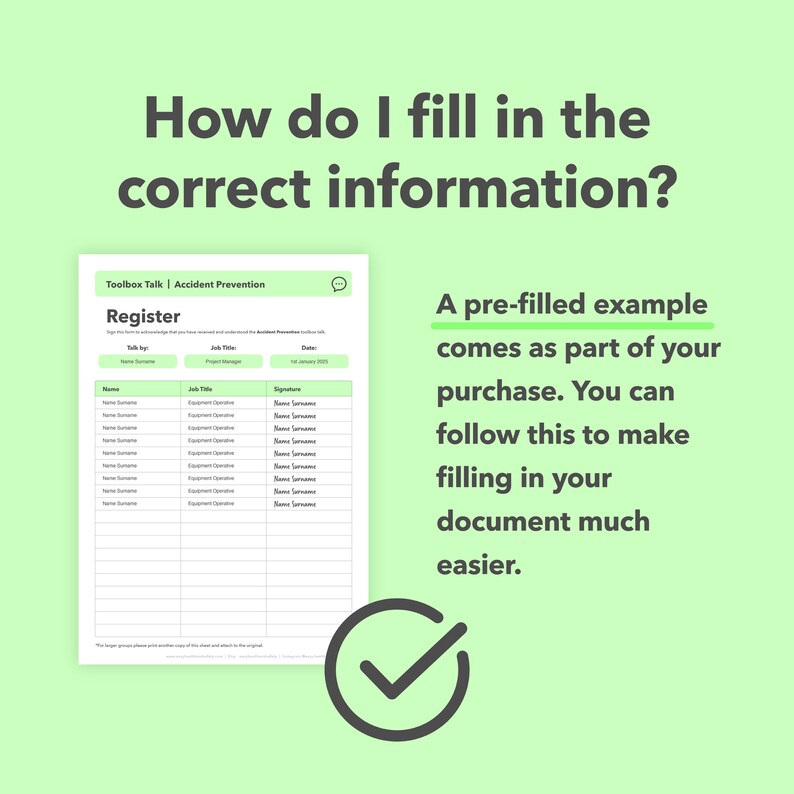 Toolbox Talk Accident Prevention, Health and Safety, General Safety ...