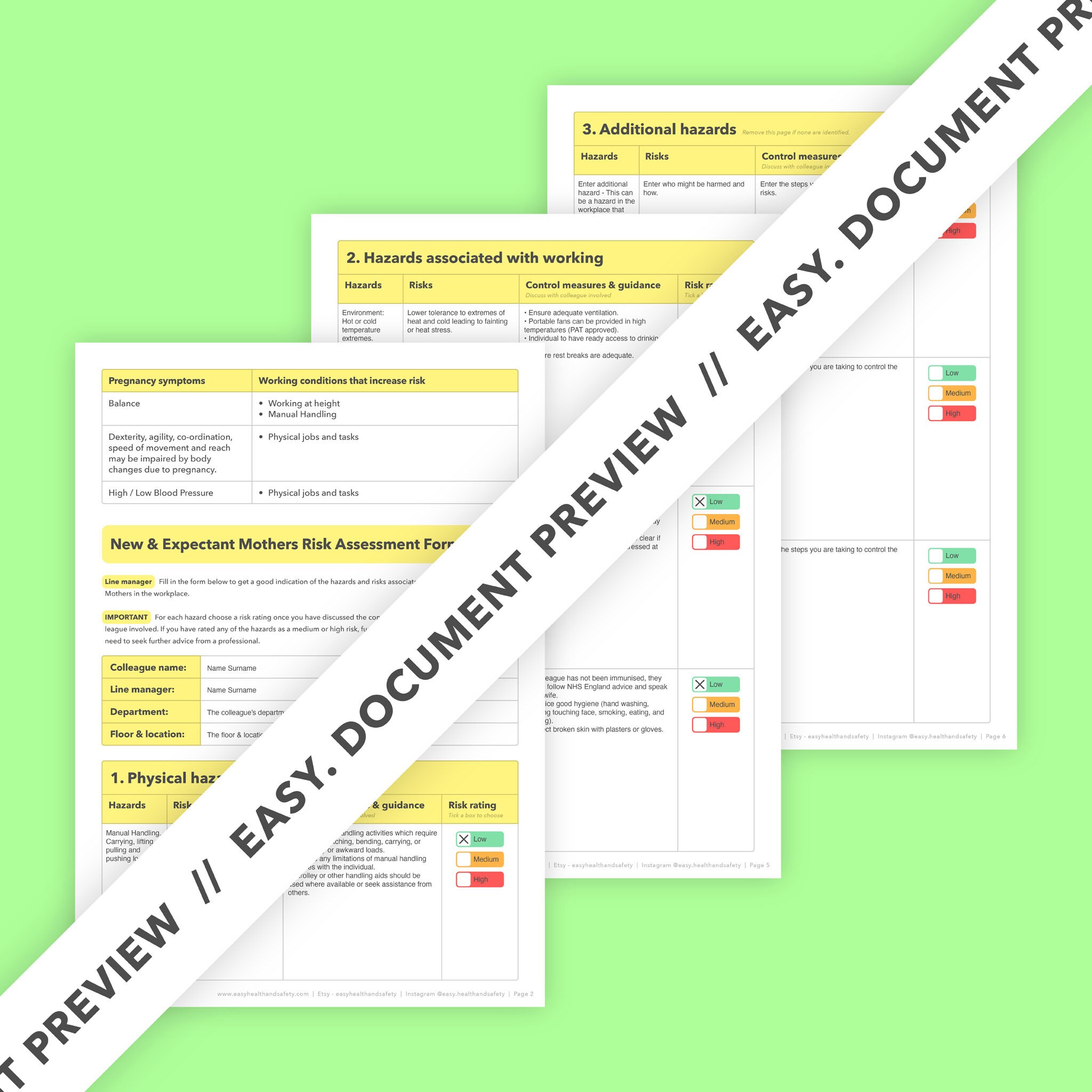 New & Expectant Mothers Risk Assessment, Ready to Use Health and Safety ...