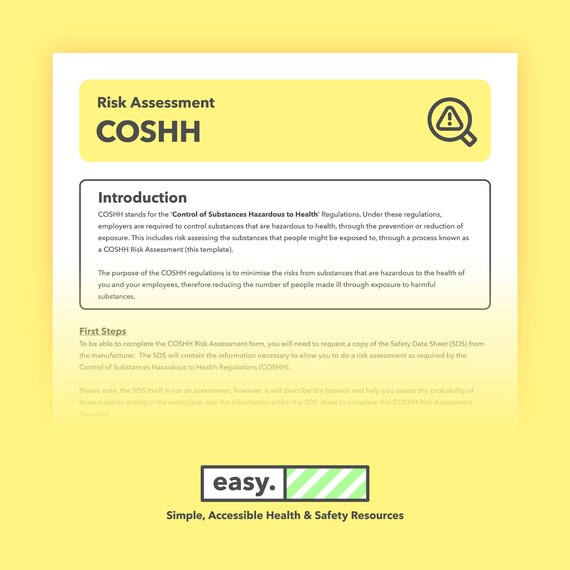 COSHH Risk Assessment Report Book, 54% OFF