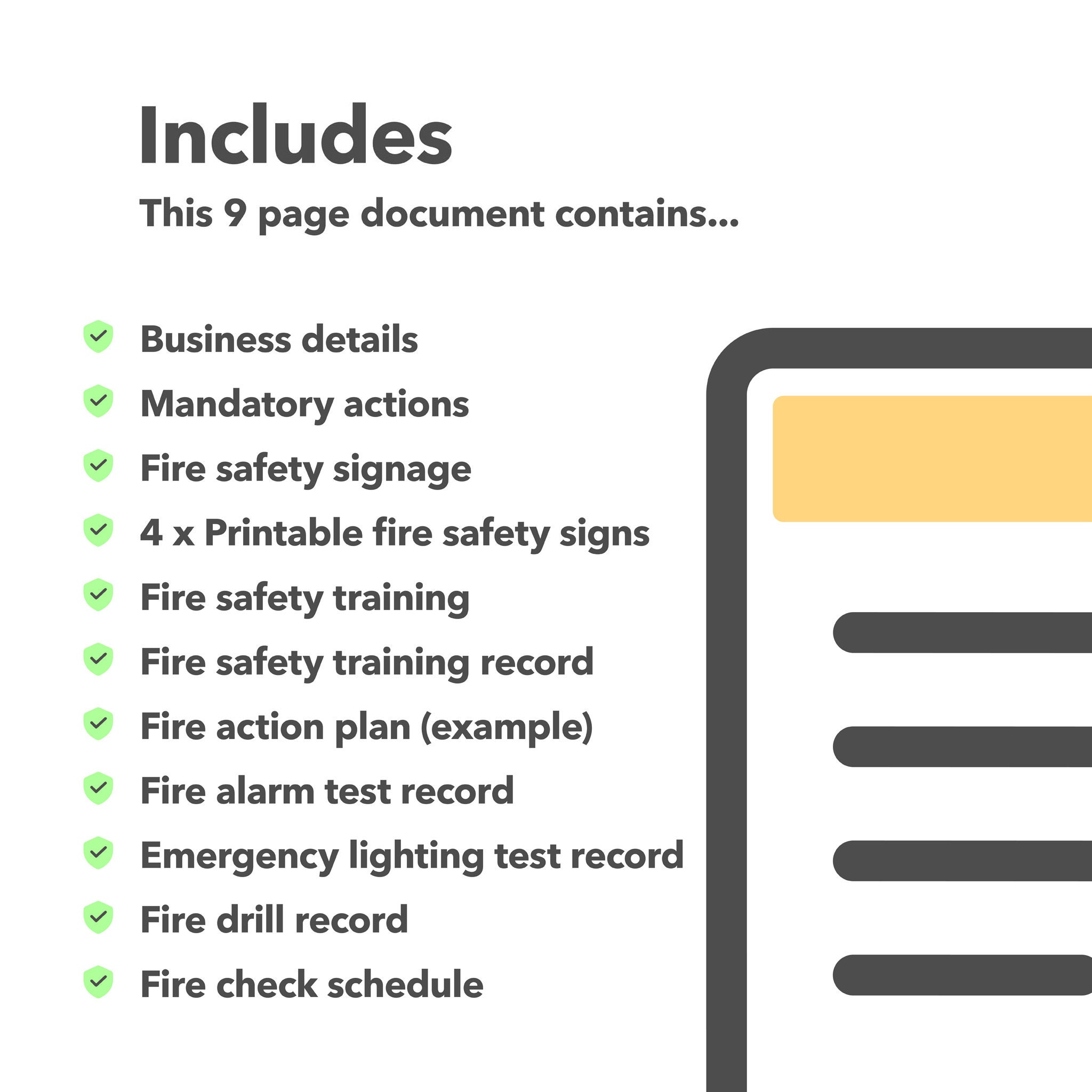 Fire Safety Log Book, Health & Safety Template Includes Mandatory ...