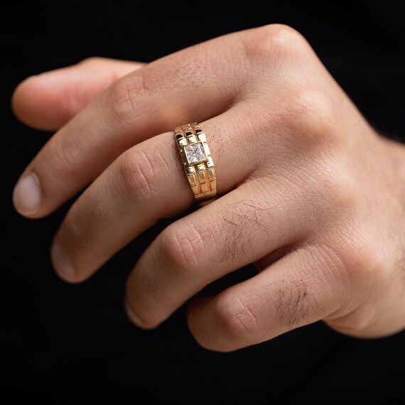 Mens gold dress rings store