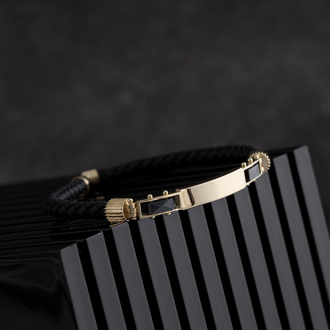 Personalized 14K Solid Gold Men Bracelet 14k Gold ID - Etsy