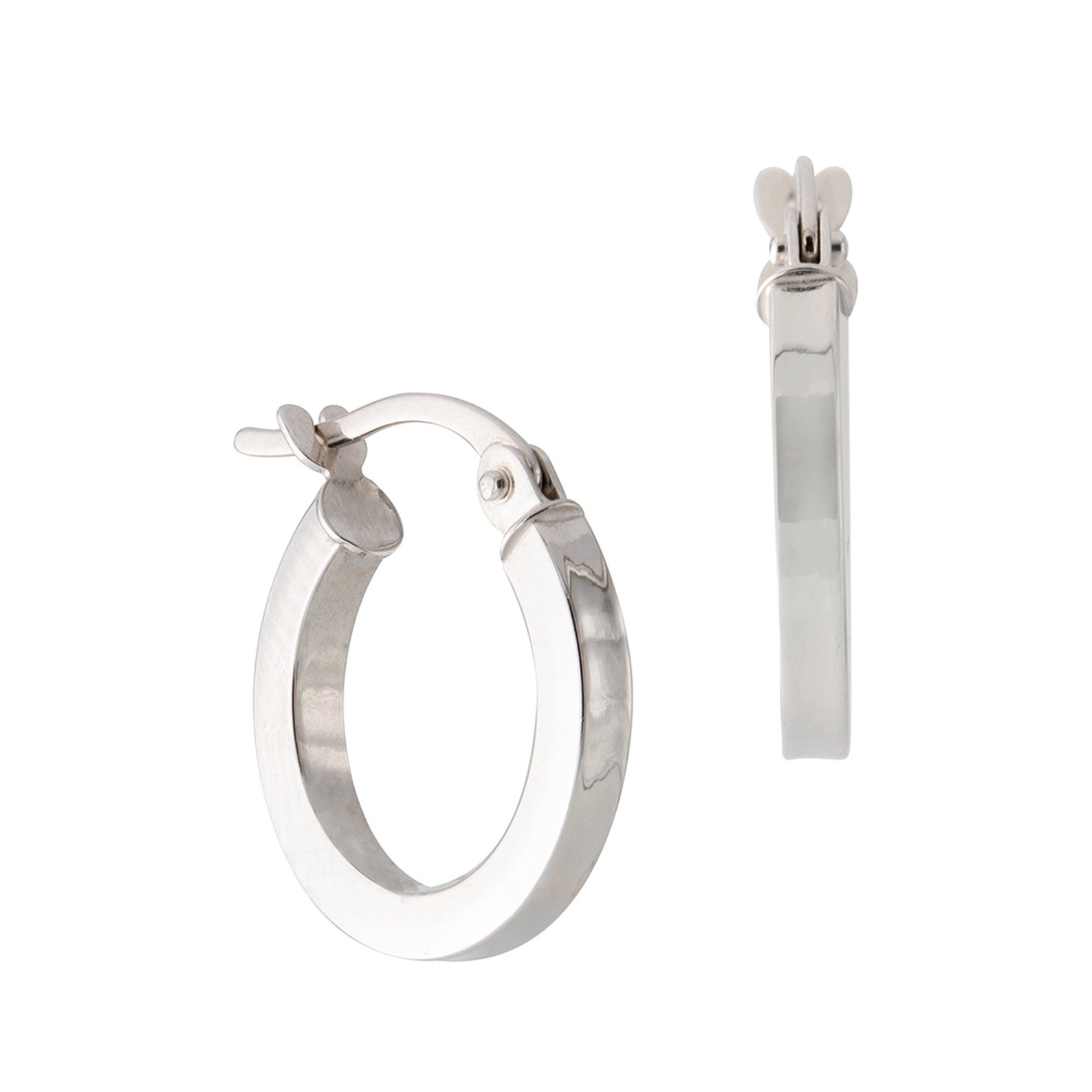 Men's Solid Gold Hoop Earring 14K White Gold Huggie - Etsy