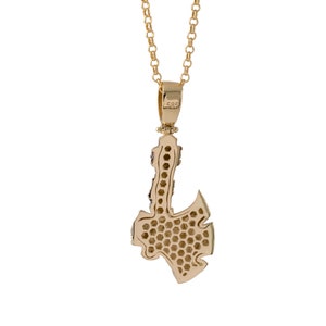 Men's 14k Gold Viking Axe Pendant, 14K Solid Gold Scandinavian War Axe ...