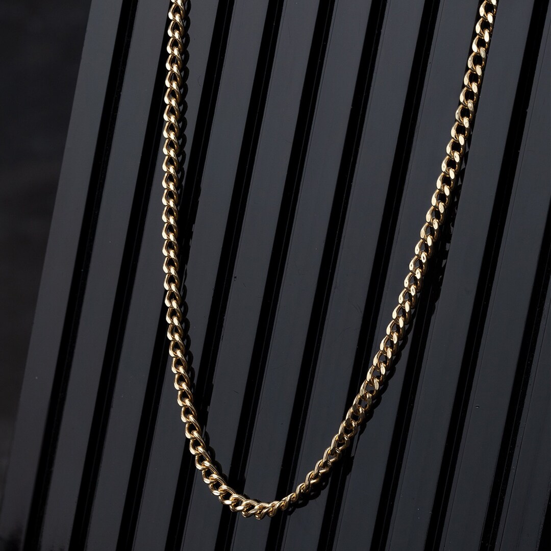 Men's Solid Gold Miami Cuban Chain Necklace, 18-26 Inches, Men Gold Chain, Man Jewelry, Gift for ...