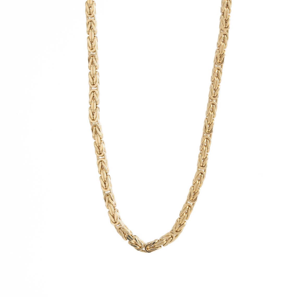 14k Solid Gold Byzantine Chain Necklace for Men Men Real Gold - Etsy