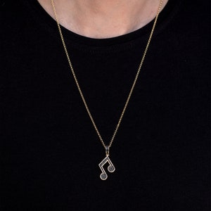 Music Symbol 14k Gold Pendant, 14K Yellow Gold Treble Clef Necklace ...