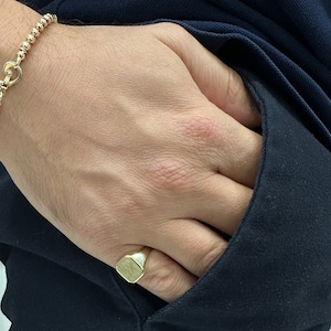 Engravable Signet Ring for Men, Pinky Finger Signet Ring, Engravable ...