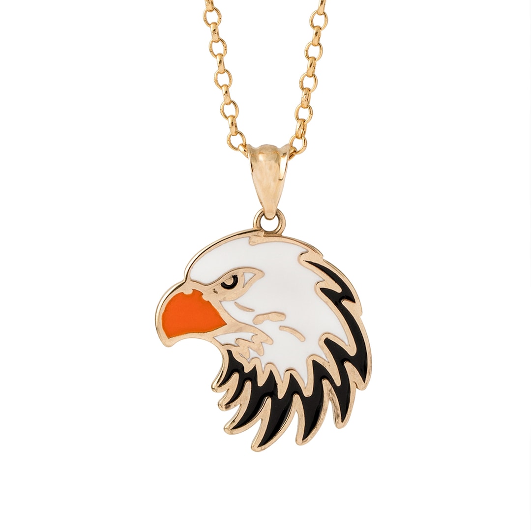 Men's 14k Solid Gold American Eagle Pendant, 14k Solid Gold American ...