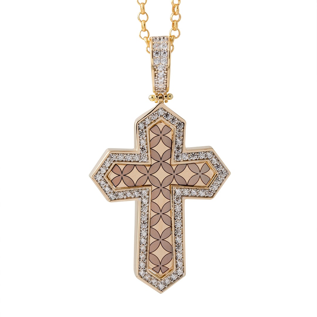 Solid Gold Cross Pendant for Men, Large Cross Necklace in 14k Solid ...