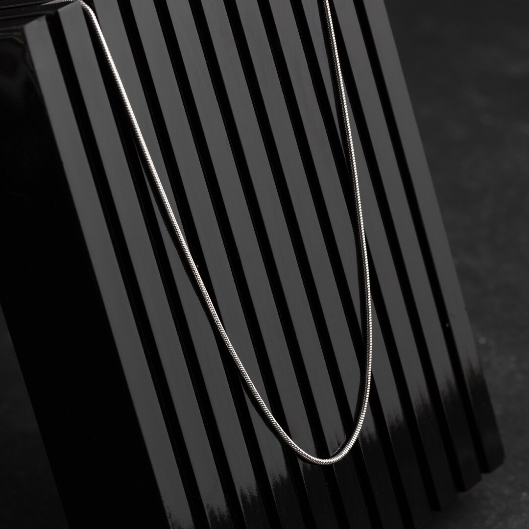 14K Solid White Gold Men Chain, Real White Gold Round Chain Necklace ...