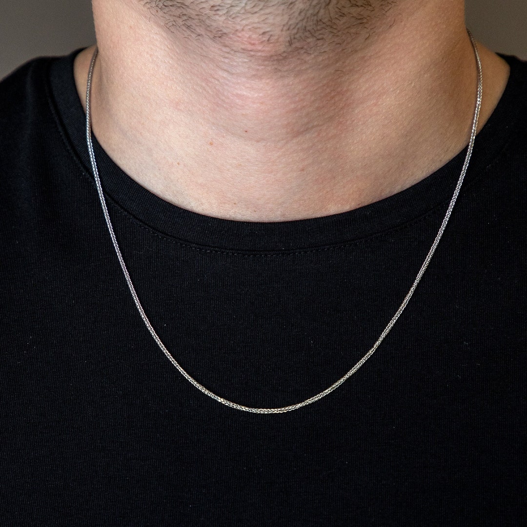 14K Solid Gold Fox Tail Chain, 14K Real Gold White/yellow Gold Chain ...