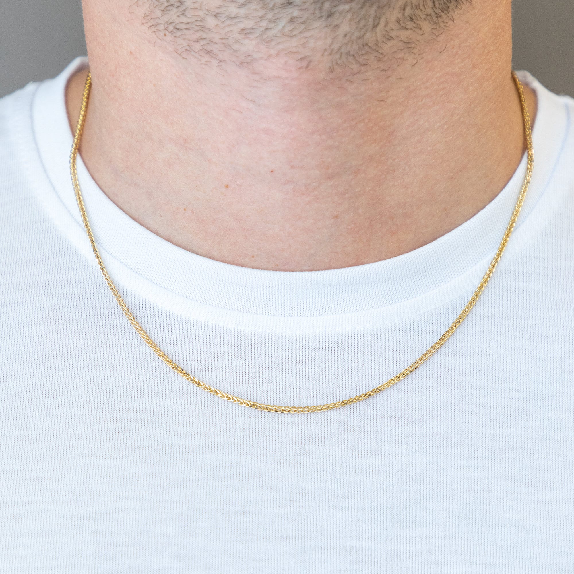 14K Solid Yellow or White Gold Foxtail Chain Necklace, 14k Wheat ...