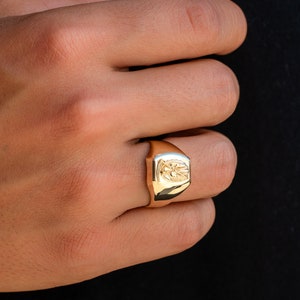 14k Solid Gold Grim Reaper Ring for Men / 14K Gold Death Symbol Ring ...